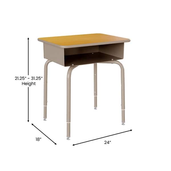 Student Desk with Open Front Metal Book Box - School Furniture - Open ...