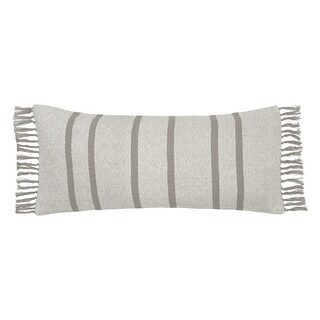 15" x 35" Chandler Striped Boulder Gray Cotton Decor Throw Pillow - Bed Bath & Beyond - 38278056