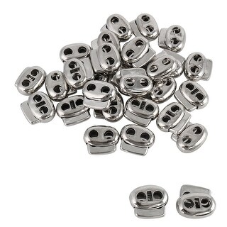 25pcs Plastic Spring Cord Locks Double Hole End Rope Toggle Fastener ...