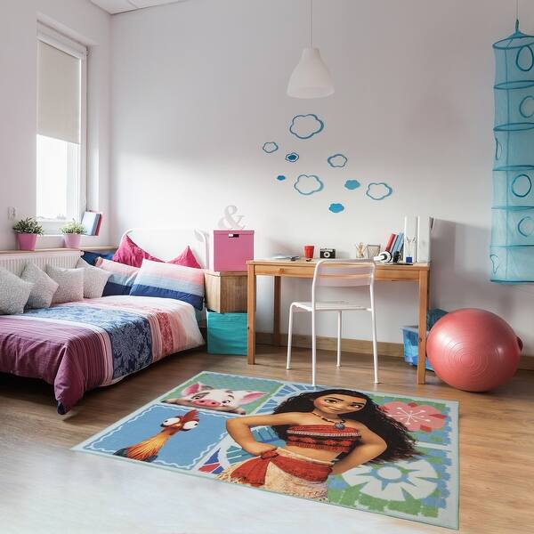 Licensed Disney Moana and Friends Youth Digital Printed Area Rug - 4'6 ...