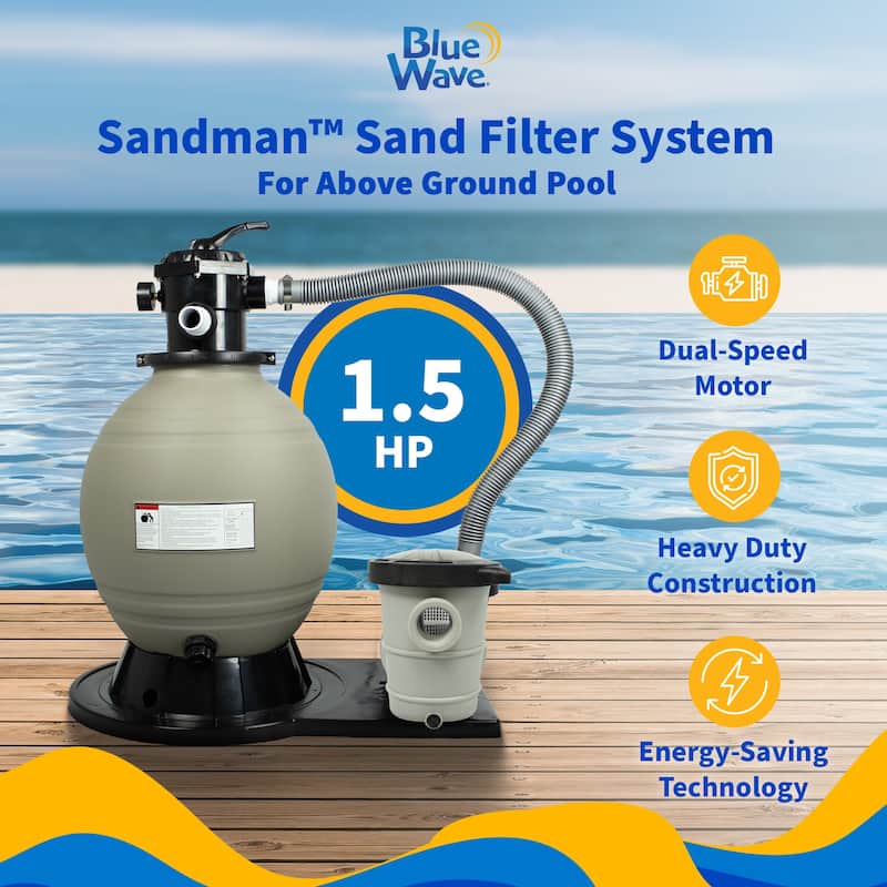 Blue Wave 22-inch Above Ground Sand Filter System - Silver - Overstock ...