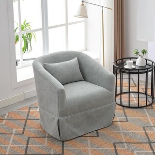 Simple and Modern 360-degree Swivel Accent Armchair Linen Blend - Bed ...