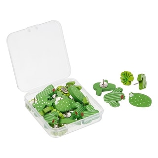 20pcs Wooden Push Pins, Cactus Shaped Decorative Pin Clips for Office ...