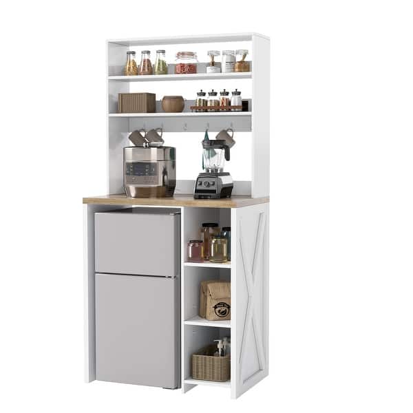 Moasis 6 Tiers Mini Fridge Station Kitchen Bakers Rack Microwave Stand ...