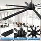 120-inch Black Industrial Extra Large Commercial HVLS Ceiling Fan with ...