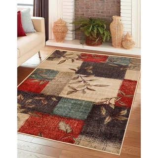 Modern Farmhouse Patchwork Color Block Runner or Area Rug by Superior ...