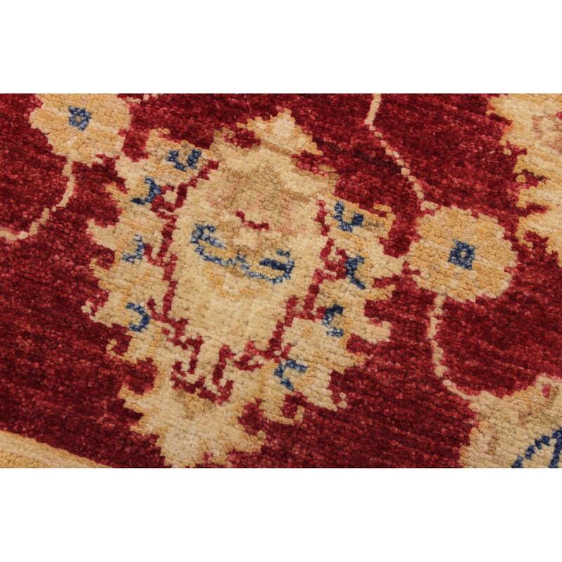 Shabby Chic Ziegler Strange Red Ivory Hand-knotted Wool Rug - 3'0" x 4 ...