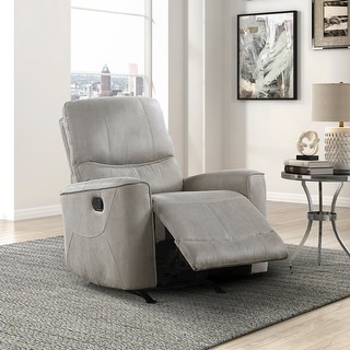 Modern Transitional Style Rocker Reclining Chair 1Pc Gray Polished ...