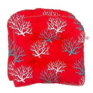 Reef Coral 19" x 19" Wicker 2 Pack Seat Cushions - Bed Bath & Beyond ...