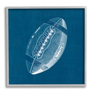 Stupell Blue Football Blueprint Framed Giclee Art Design by Wild Apple ...