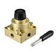 Rotary Lever Hand Valve,HV-03 3/8"G Female 3 Position 4 Ways Air Flow ...
