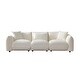 Beige Oversized Lambswool Fabric 3-Seater Sofa with Unique Design - Bed ...