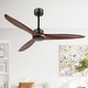 52" Solid Wood 3-Blade Propeller Ceiling Fan with Remote Control - Bed ...