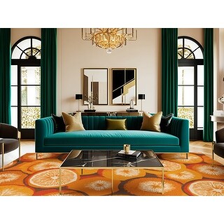 Ginza Six Washable Orange Navel Fruits Area Rug - Bed Bath & Beyond ...