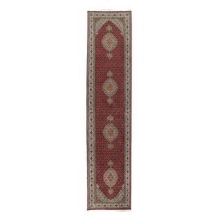 Canvello Silkroad Tabriz Narrow Runner Rug - 2'8'' X 12'11'' - Red - 12 ...
