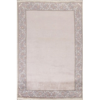 Bordered Nepal Tibetan Wool Area Rug Hand-knotted Oriental Carpet - 5'4 ...