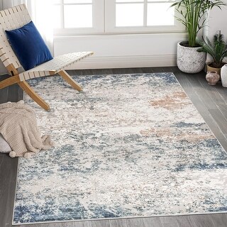 8x10 Area Rugs, Foldable Machine Washable Area Rug, TPR18-Blue - 8 ft x ...
