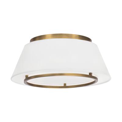 Hailey 16in LED Fabric Flush Mount 3000K - Overstock - 33066585
