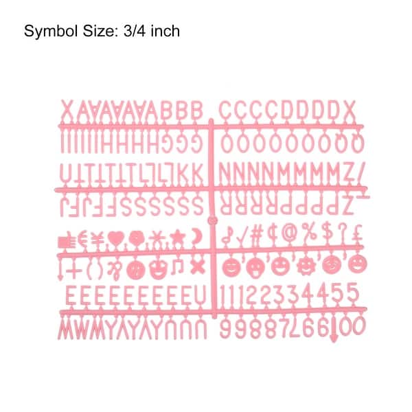 Felt Letter Board Letters Numbers Symbols 3/4 Inch Pink Alphabet ...