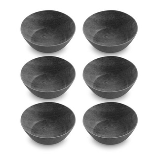 Abode Homewares by TarHong Faux Real Blackened Wood Low Bowl, 7.4"/ 42 ...