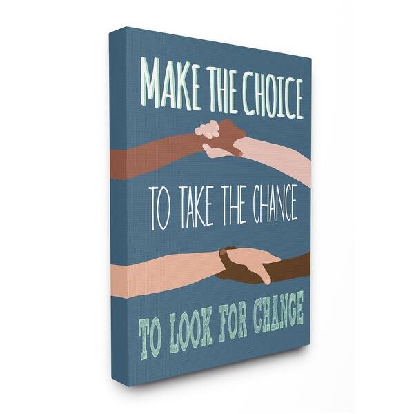 Stupell Look For Change Phrase Diverse Hand Holding Canvas Wall Art ...