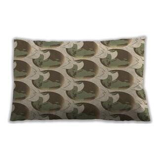 Ahgly Company Patterned Indoor-Outdoor Oak Brown Lumbar Throw Pillow ...
