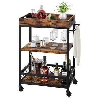 Bar Carts for The Home, 3 Tier Bar Cart with Removable Tray - Bed Bath ...