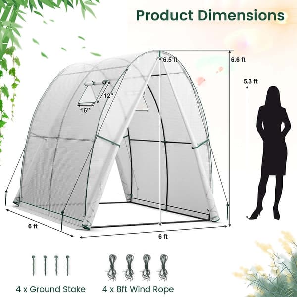 Portable Outdoor Greenhouse Walk-in Tunnel Greenhouse Grow Tent - Bed ...