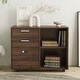 Mobile Wood Lateral File Cabinet with coded Lock, Open Storage, Shelves ...