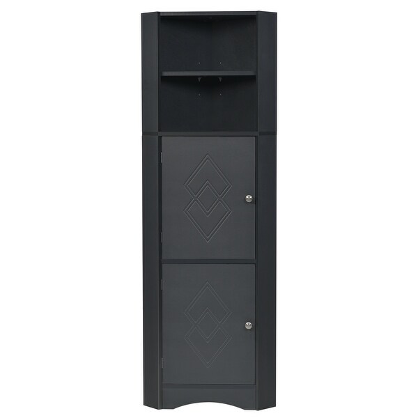 Black bathroom corner cabinet store