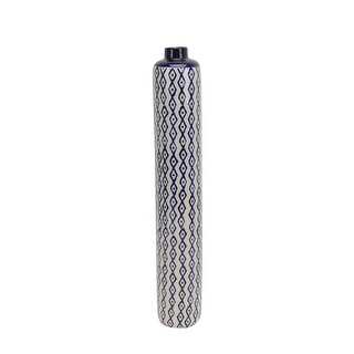 Ceramic Diamond Pattern Vase, Blue/White - Bed Bath & Beyond - 19206457
