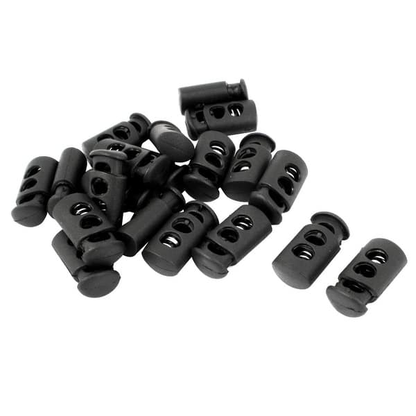 Black 5mm Dia Spring Clamps Luggage Cord Locks Toggles Fastener 20 Pcs ...