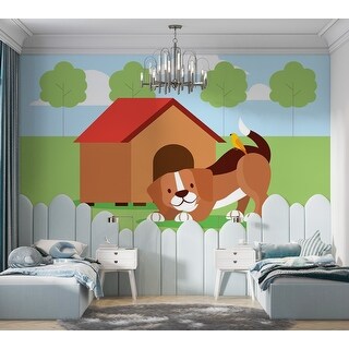 Premium Peel & Stick Wall Mural - Dog House Fun - Bed Bath & Beyond ...