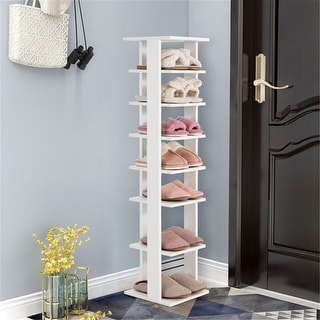 7-Tier Slim Wooden Vertical Shoe Rack for Entryway - Bed Bath & Beyond ...