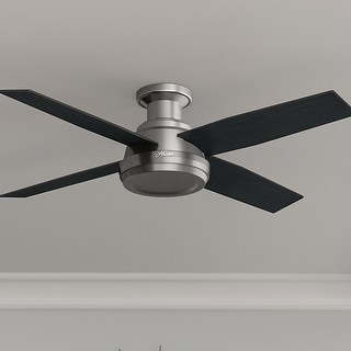 Hunter Fan Dempsey Collection 52-inch Low Profile Brushed Nickel ...
