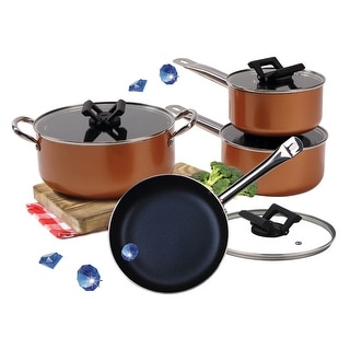 Gourmet Edge 8pc Stackable Nonstick Cookware Set - Copper - Bed Bath ...