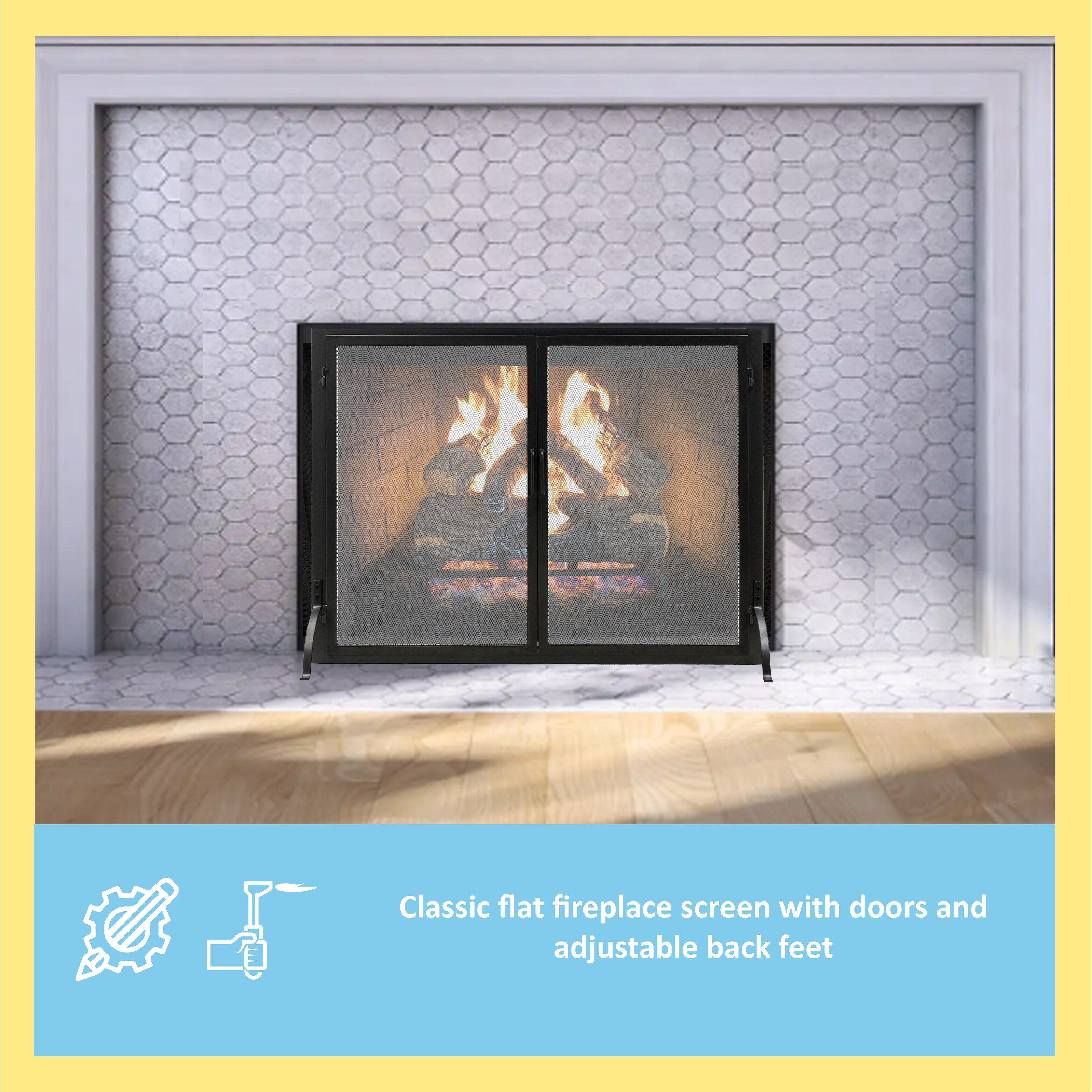 large flat fire screen