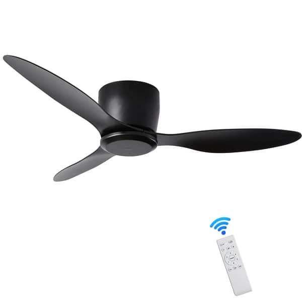 Matte Black 6-Speed Reversible Ceiling Fan 3 Blades Fans with Remote ...