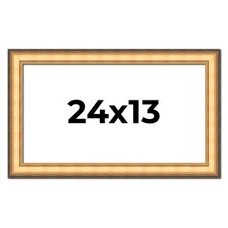 24x13 Frame Gold Plein Aire Solid Wood Picture Frame Width 2 Inches ...