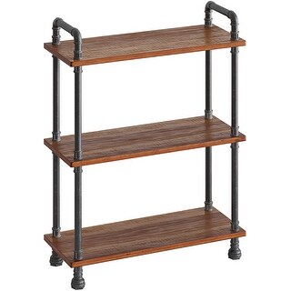 Designs Rustic Industrial Bookshelf - Real Pine Wood with Sturdy Metal ...