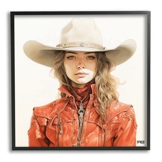 Stupell Western Cowgirl Portrait Framed Giclee Art Design by RB - Bed ...