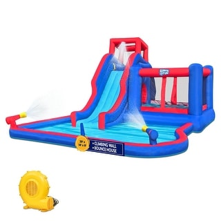 Deluxe Inflatable Water Slide Park - Heavy-Duty Nylon Bounce House for ...