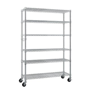 6 Tier Adjustable Wire Garage Shelving with Wheels - Bed Bath & Beyond ...