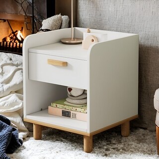 1-Drawer 1-Shelf Simple Style Nightstand, for Bedroom Living Room - Bed ...