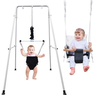 2 in 1 Baby Jumper and Toddler Swing with Stand, Swing Set for Toddler ...