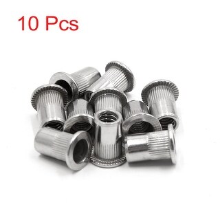10Pcs 304 Stainless Steel 1/4-20 UNC Car Flat Head Rivet Nut Insert ...