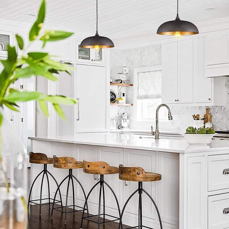 Farmhouse Pendant Light Fixture, 1-Light Industrial Hanging Light with ...