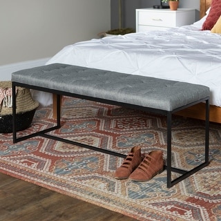 Walker Edison 48-inch Tufted Upholstered Seat Bench - Bed Bath & Beyond ...