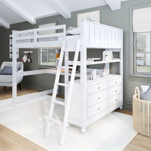 Lake house loft bed with desk store