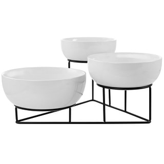 4 Piece Appetizer Bowl Set with Metal Rack - Bed Bath & Beyond - 37424028